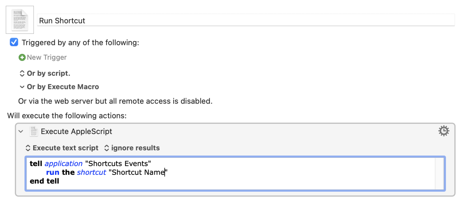 Running a Shortcut from a Keyboard Maestro Script - MacSparky